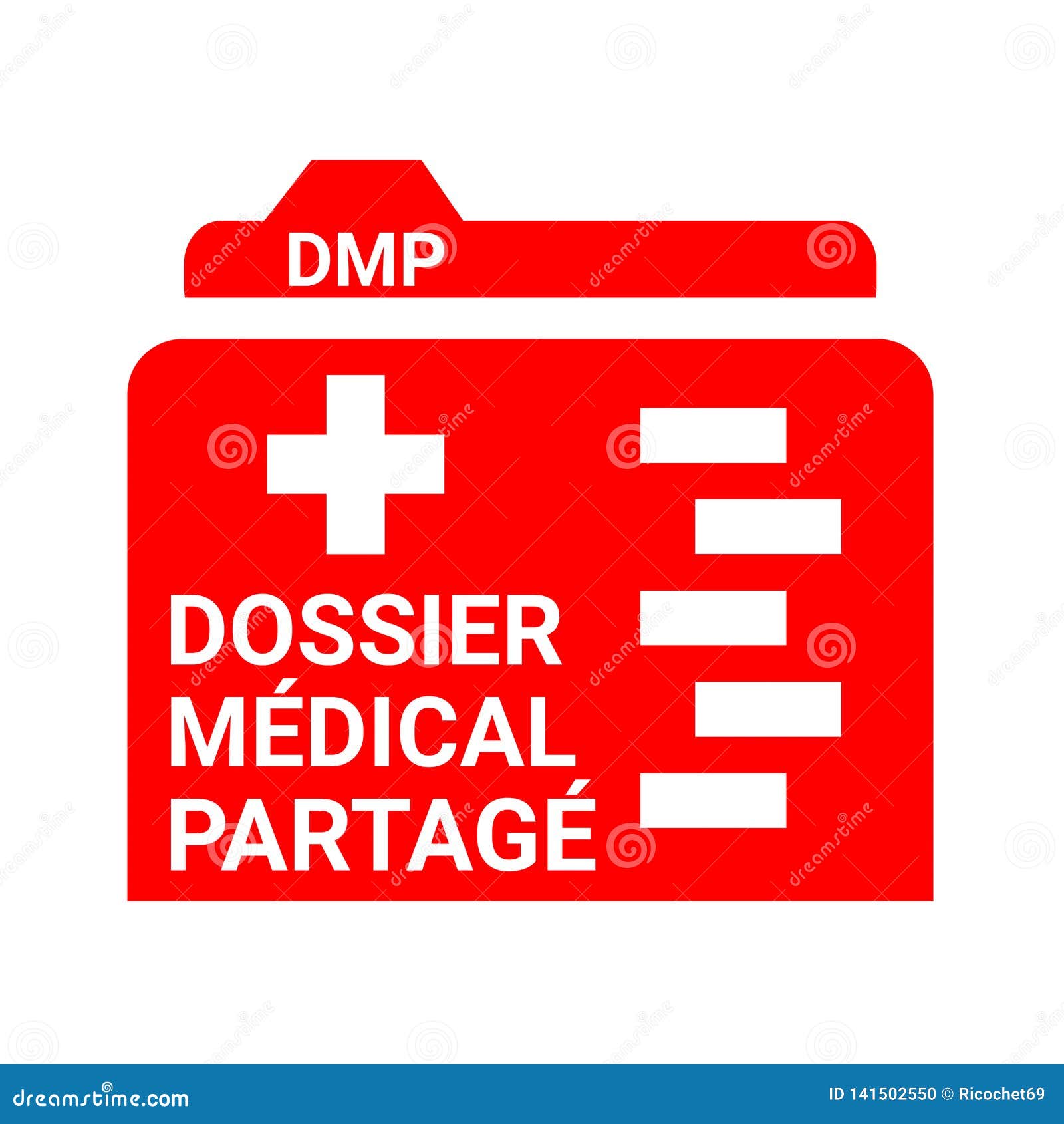 Shared Medical Record Called DMP in French Language Stock Illustration ...