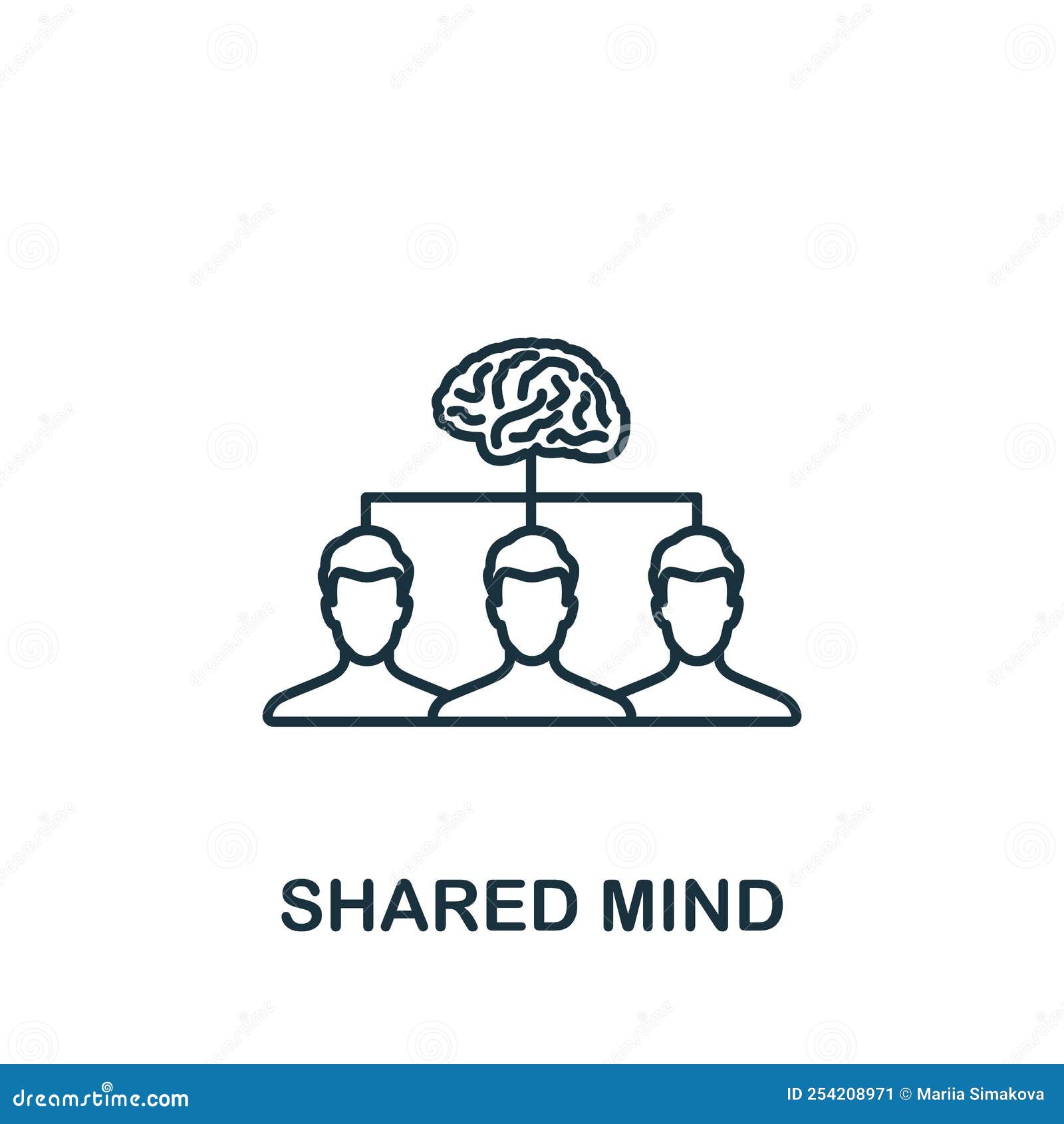Shared Mind Icon. Line Simple Personality Icon for Templates, Web ...