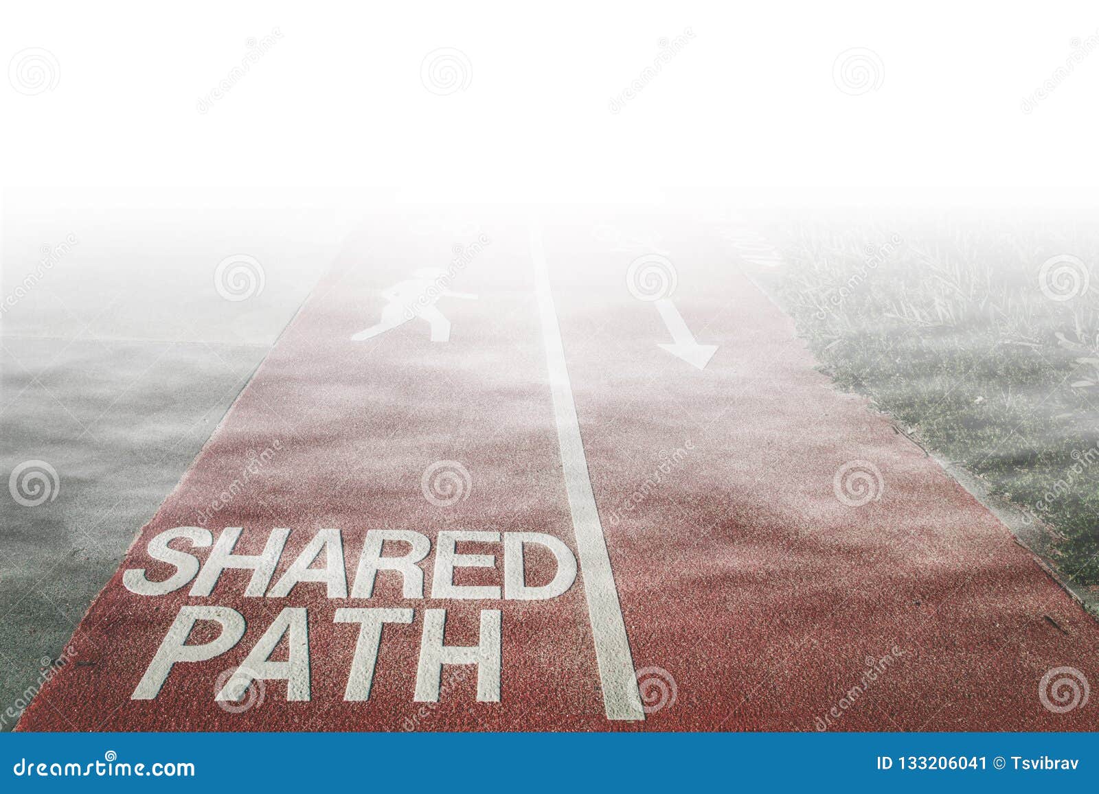 Shared Path Sign Written on Footpath. Stock Image - Image of outdoor ...