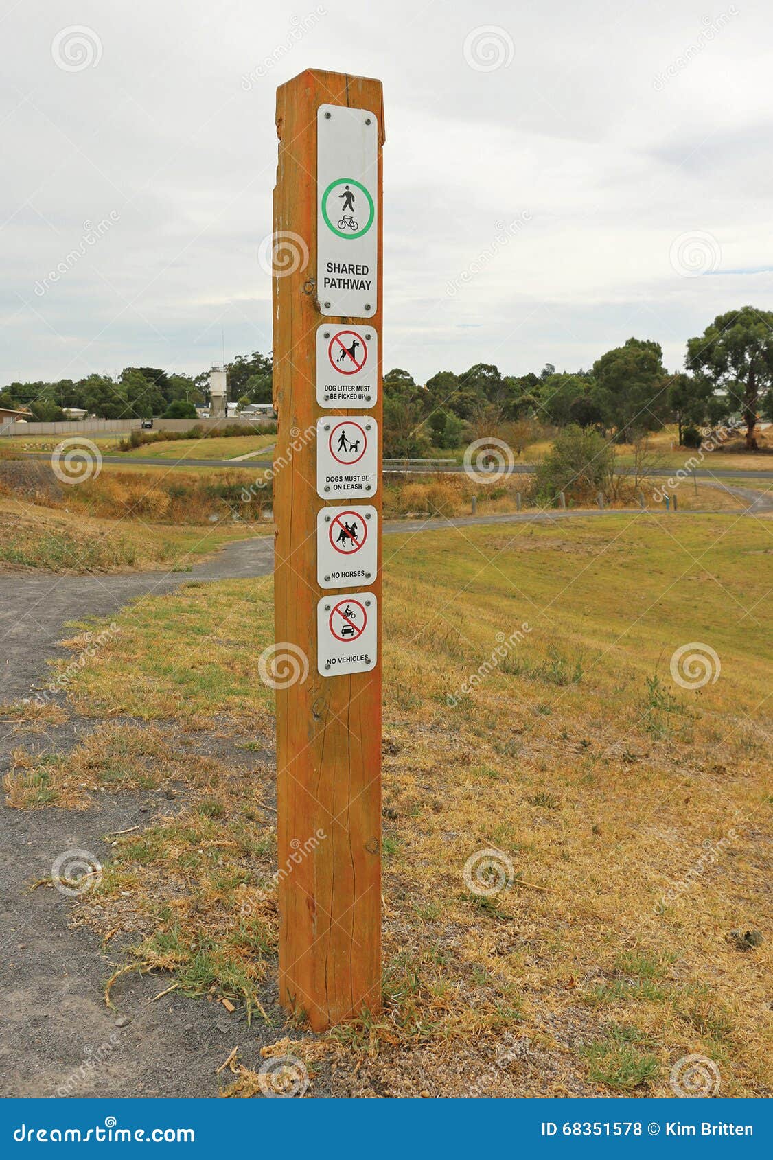 Shared Pathway Sign for Pedestrians and Cyclists Stock Photo - Image of ...