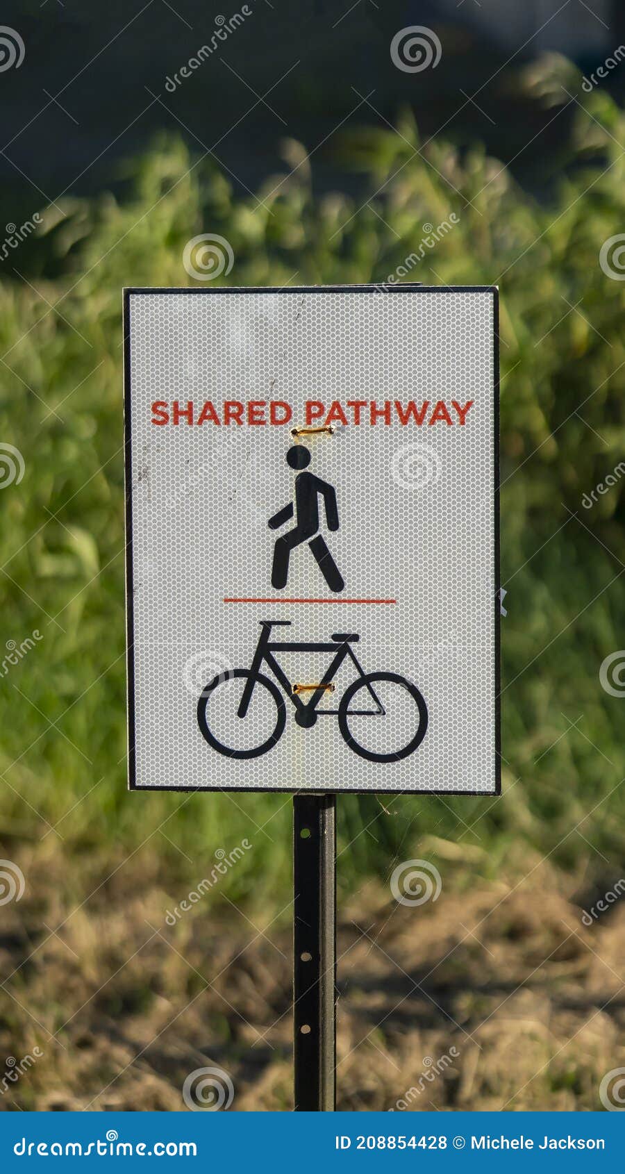 Shared Pathway Signage stock photo. Image of bike, icon - 208854428