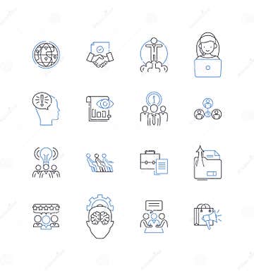 Shared Responsibility Line Icons Collection. Collaboration, Partnership ...