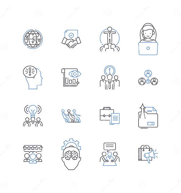 Shared Responsibility Line Icons Collection. Collaboration, Partnership ...