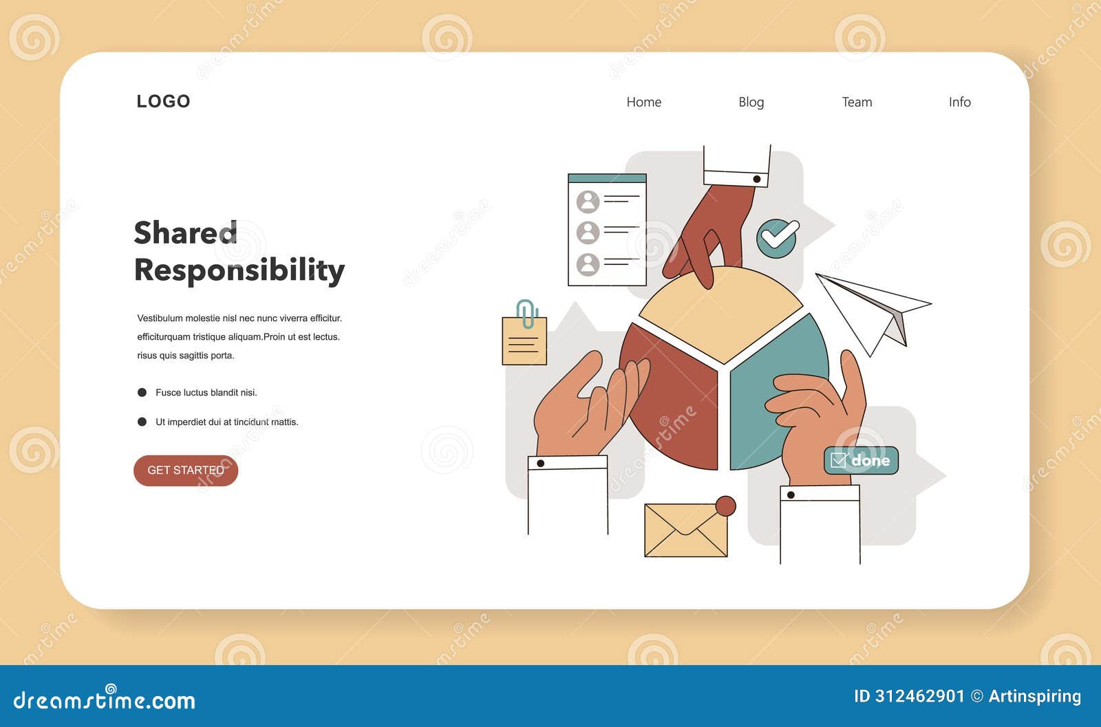 Shared Responsibility in Task Delegation Concept. Vector Illustration ...