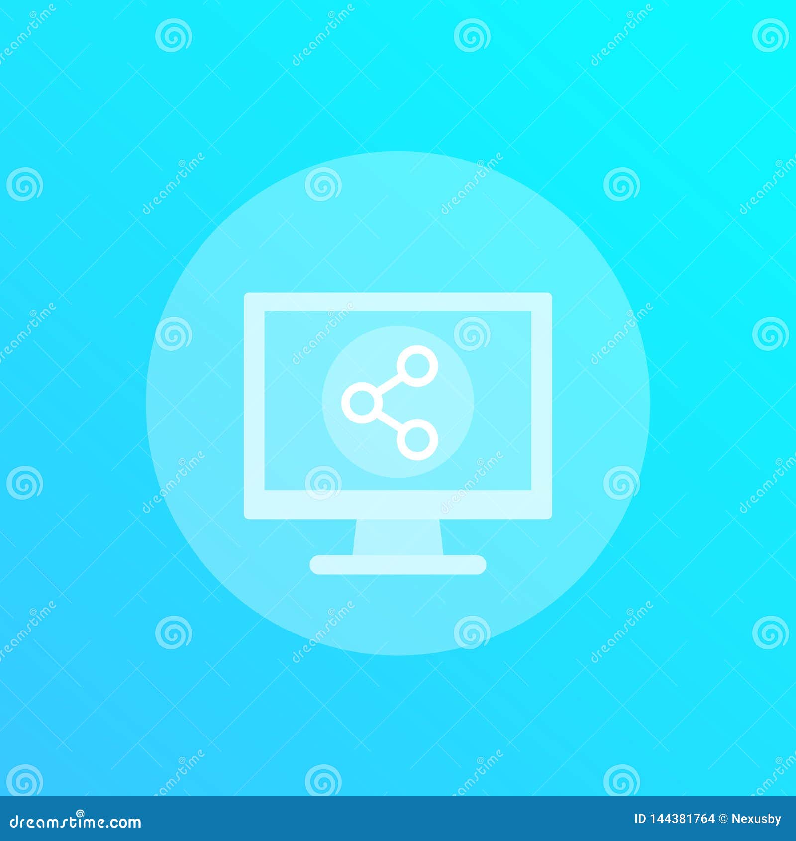 Shared Screen, Display Vector Icon Stock Vector - Illustration of media ...