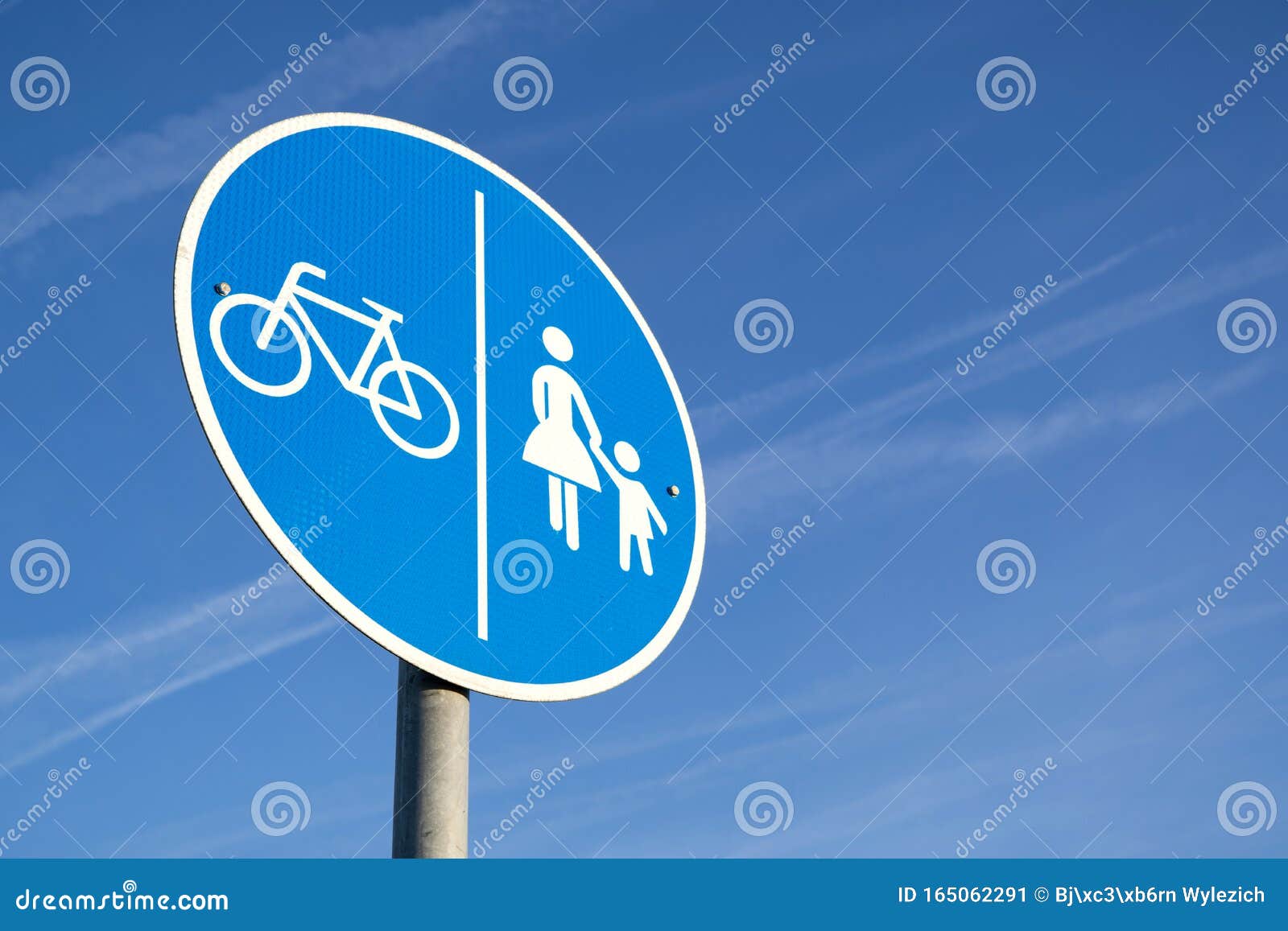 Shared, but Separated Bicycle & Pedestrian Path Stock Image - Image of ...