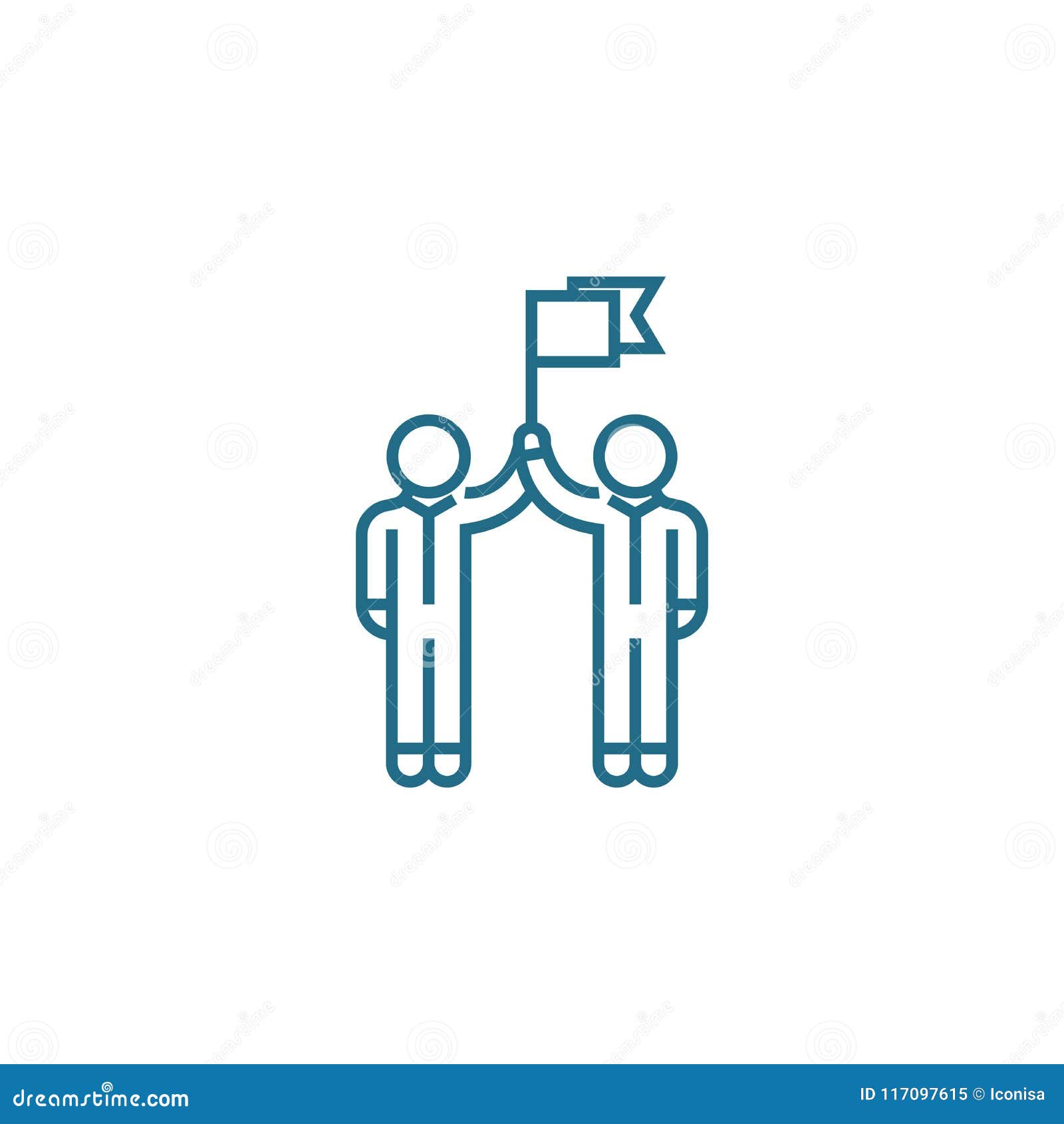 Shared Success Linear Icon Concept. Shared Success Line Vector Sign ...