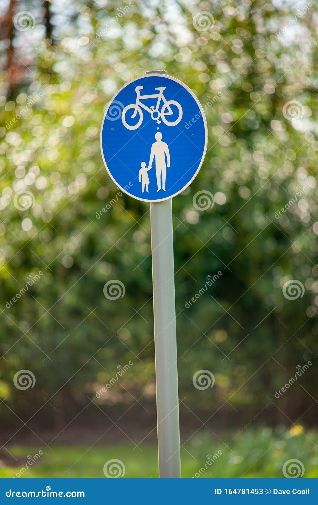 Shared Use Cycle and Pedestrian Route Sign, in a Rural Setting, UK ...