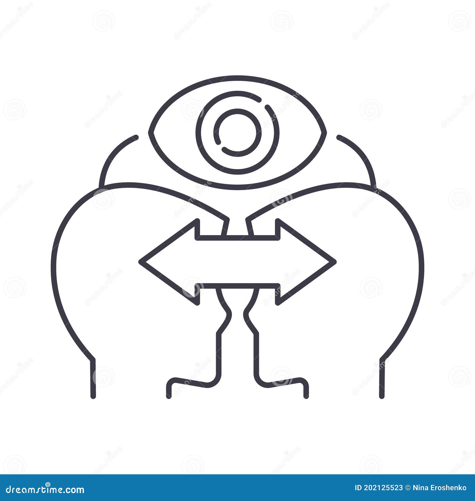 Shared Vision Icon, Linear Isolated Illustration, Thin Line Vector, Web ...