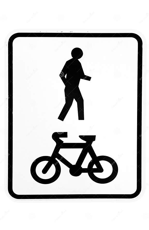 Shared walkway sign stock image. Image of white, isolate - 17277483