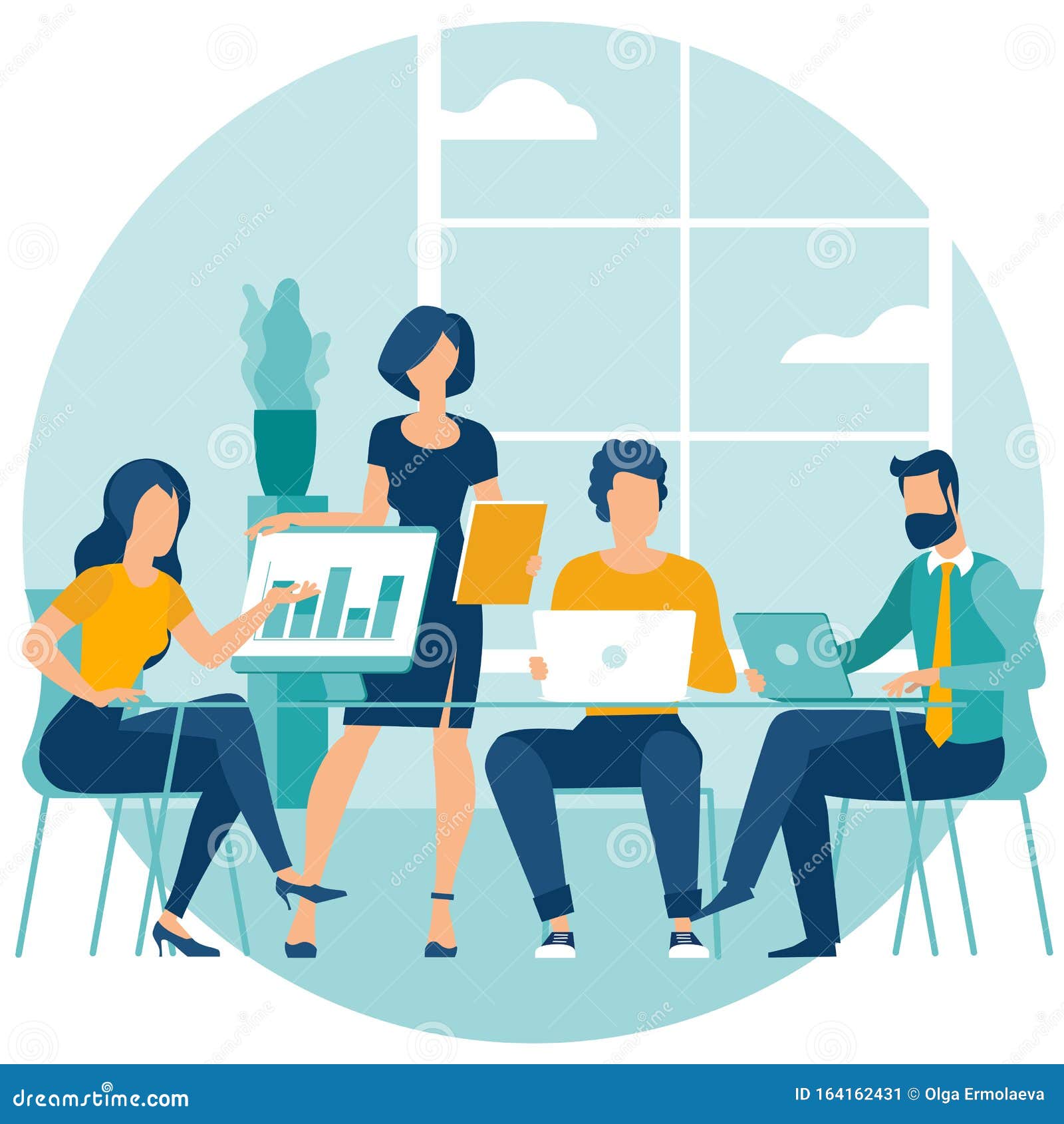 Shared working environment stock vector. Illustration of employee ...