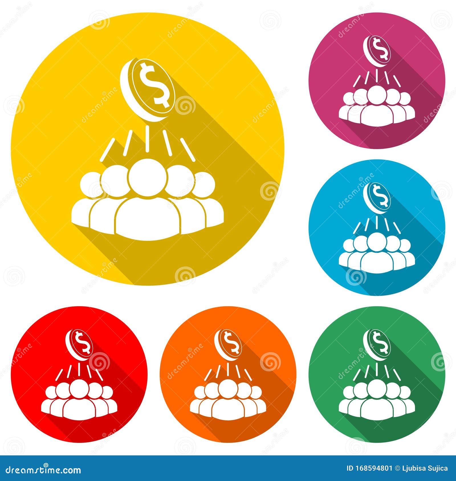 Shareholder Icon Isolated with Long Shadow Stock Vector - Illustration ...