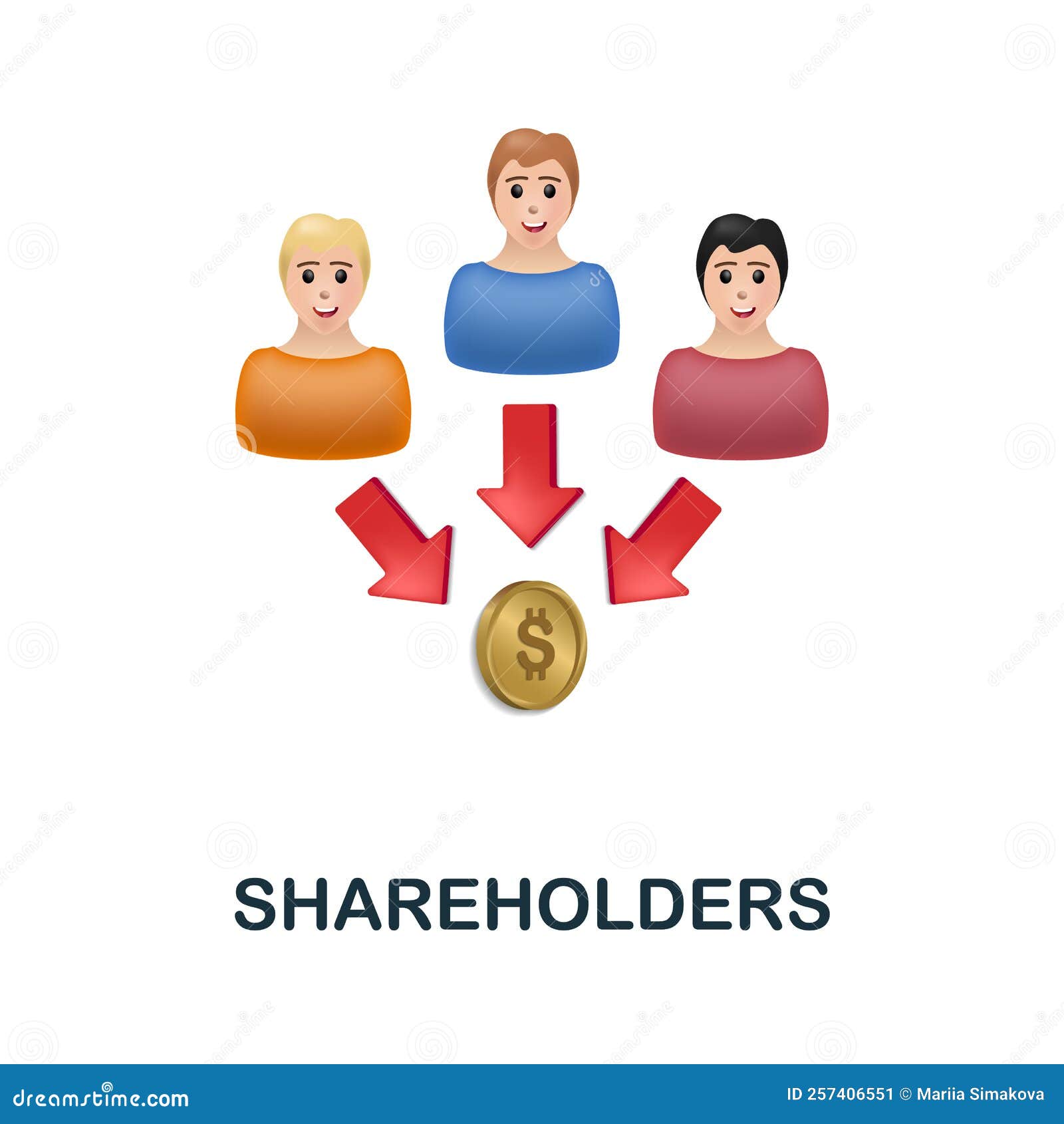 Shareholders Icon. 3d Illustration from Crowdfunding Collection ...