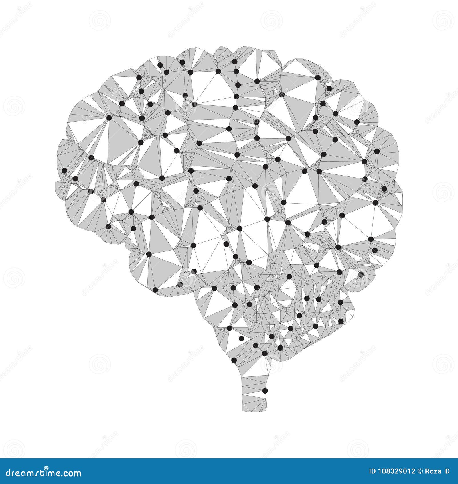 Shares of the Brain, Polygon, Dots 3 Stock Vector - Illustration of ...