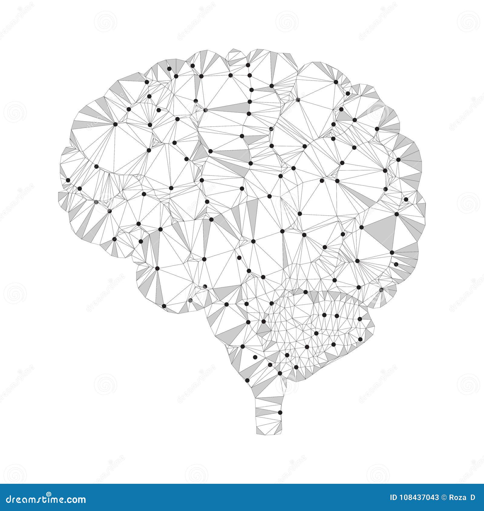 Shares of the Brain, Polygon, Dots 4 Stock Vector - Illustration of ...