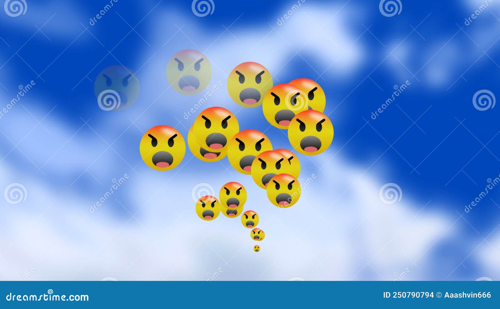 Sharing Angry Emoji Animation Stock Illustration - Illustration of ...