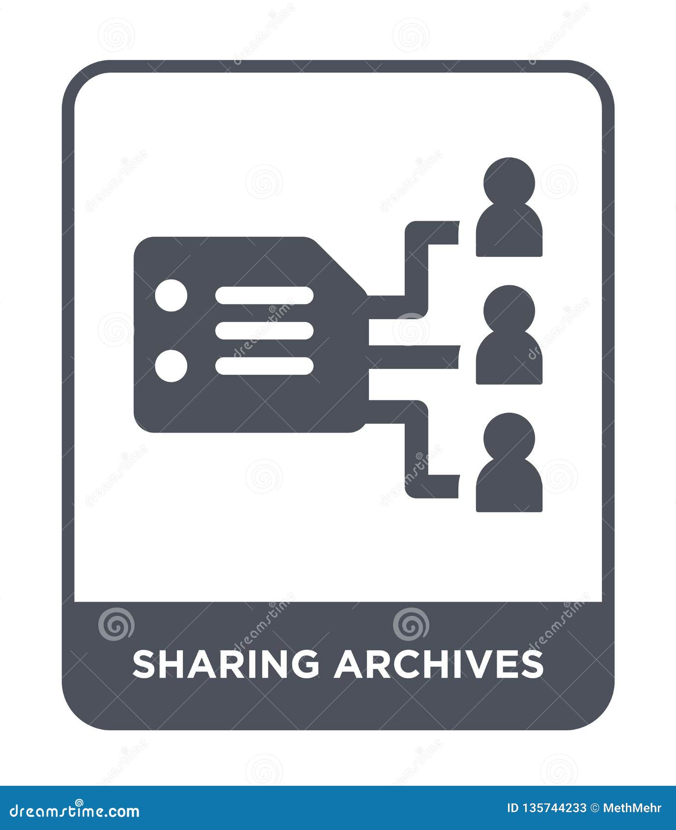 Sharing Archives Icon in Trendy Design Style. Sharing Archives Icon ...