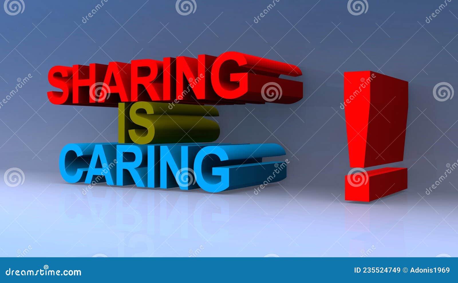 Sharing is caring on blue stock illustration. Illustration of give ...