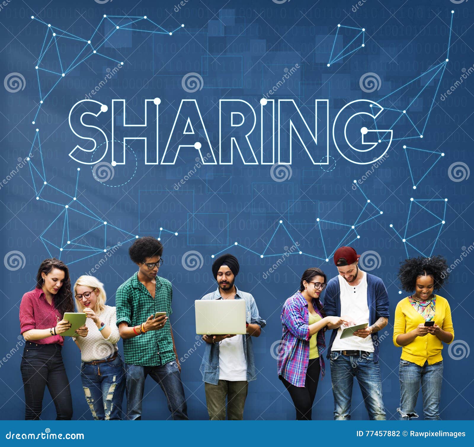 Sharing Communication Link Networking Connect Concept Stock Photo ...