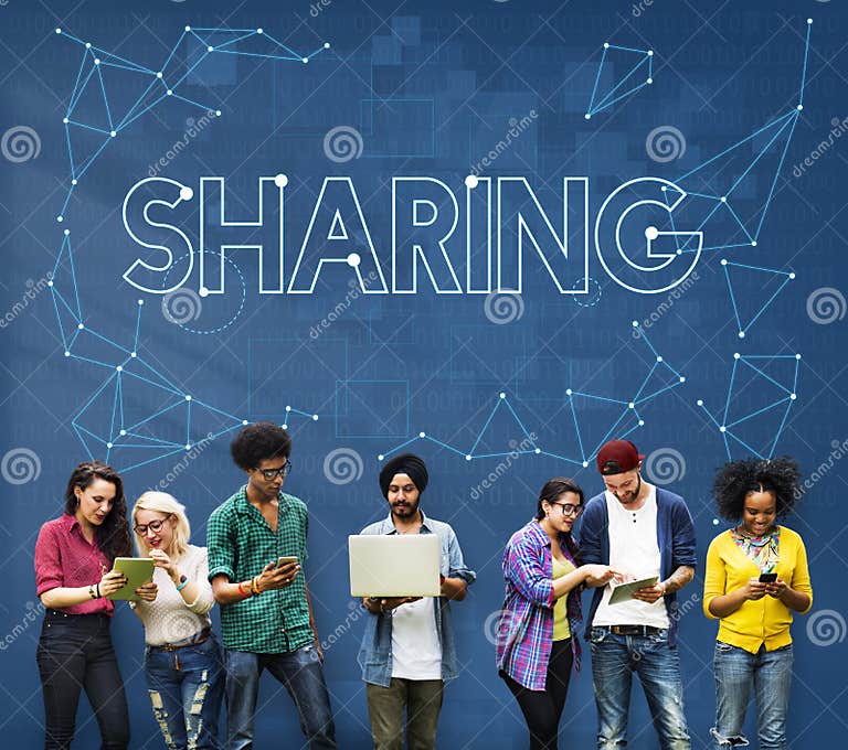 Sharing Communication Link Networking Connect Concept Stock Photo ...