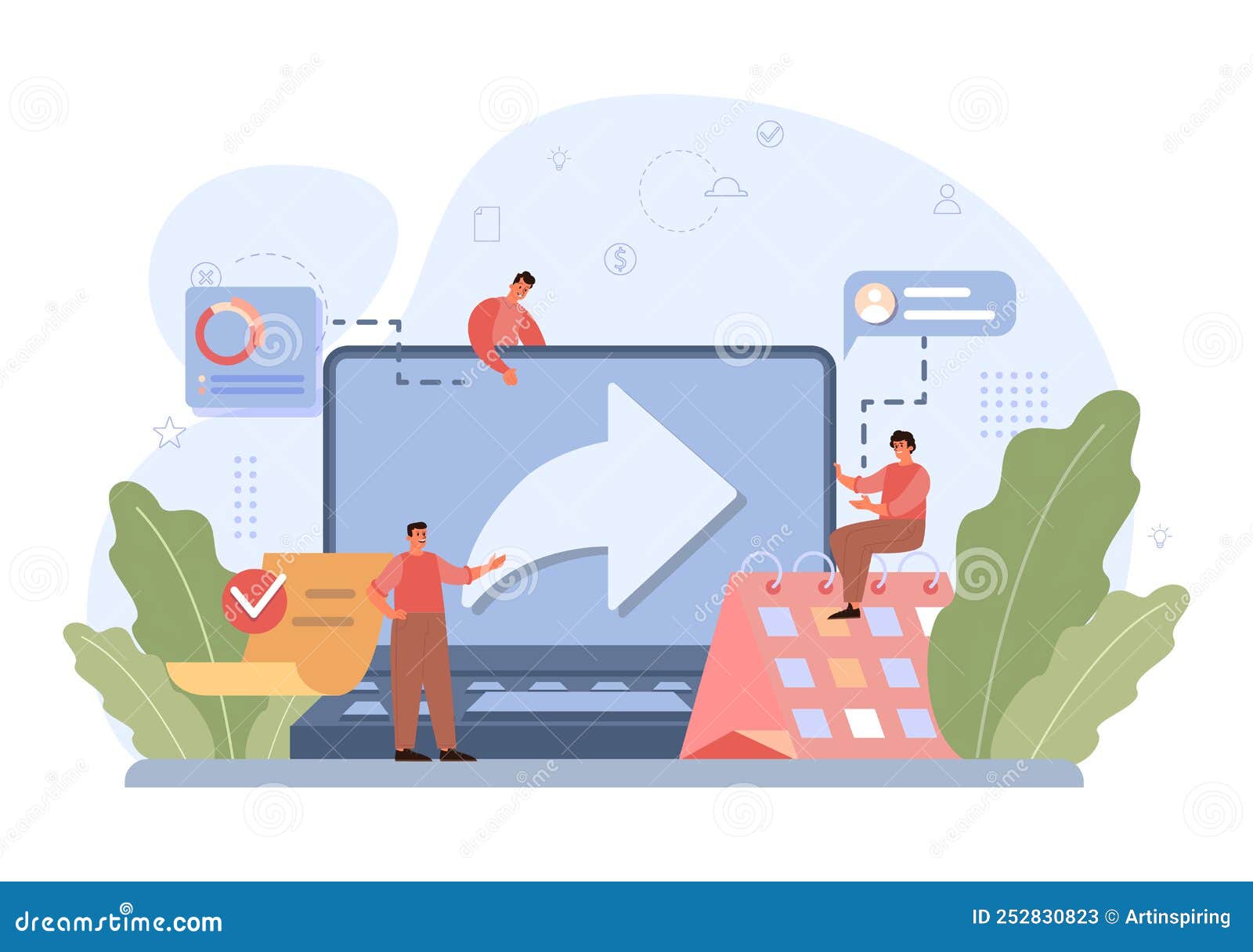 Sharing Concept. Character Using Devices To Share Posts in Social Stock ... Sharing Concept. Character Using Devices To Share Posts in Social Stock ...