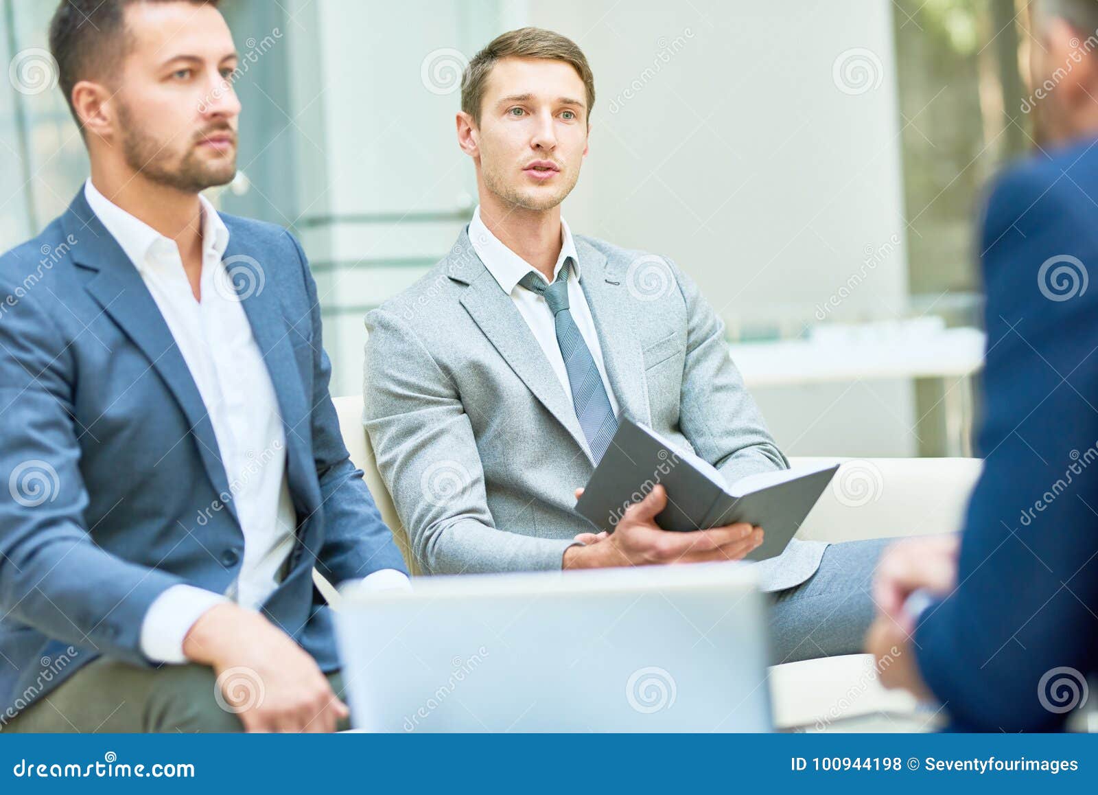 Sharing Creative Ideas with Colleagues Stock Photo - Image of ...