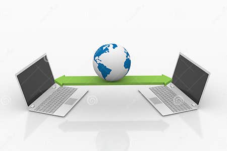 Sharing data on computers. stock illustration. Illustration of abstract ...