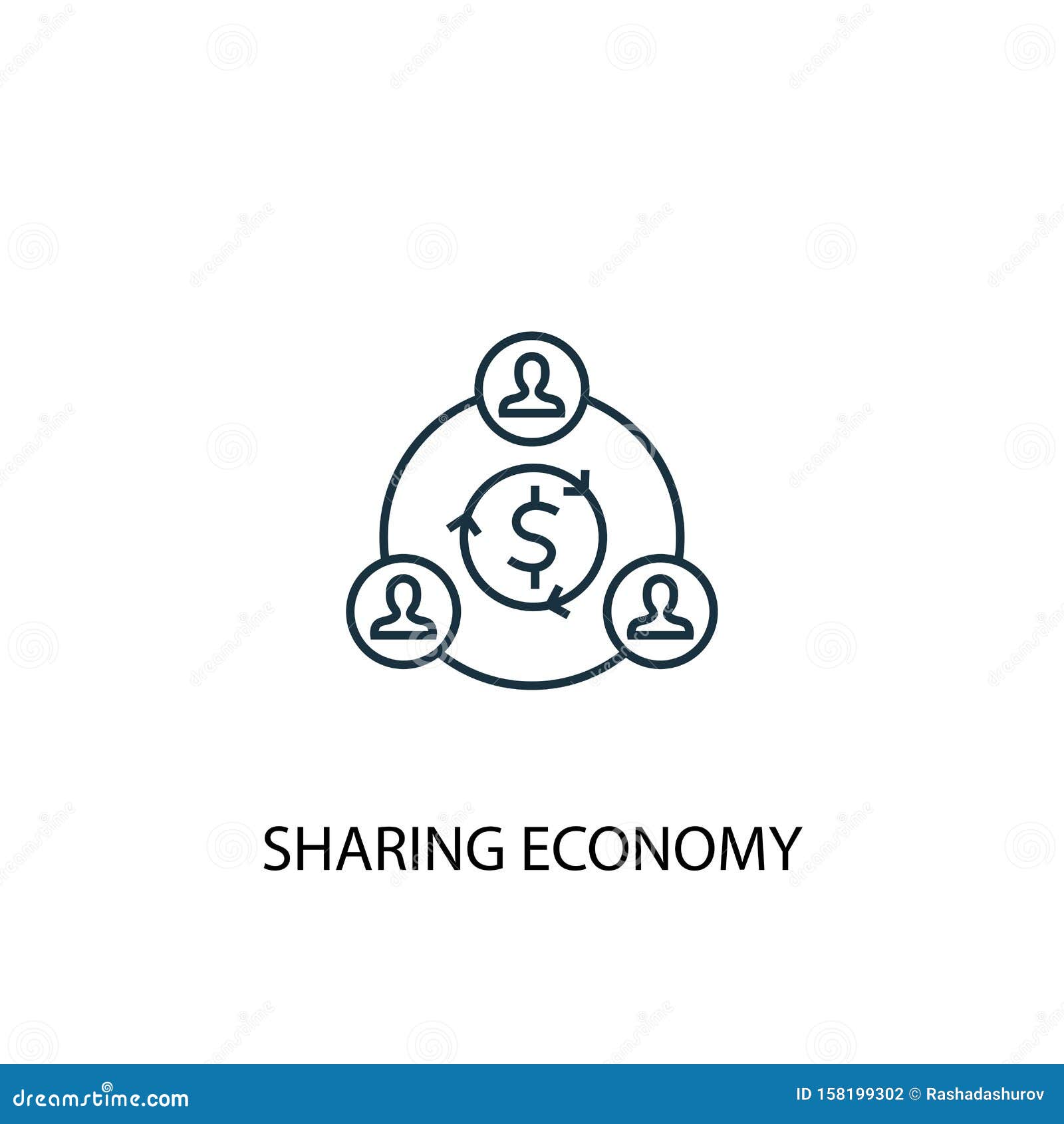 Sharing Economy Concept Line Icon Stock Vector - Illustration of icon ...