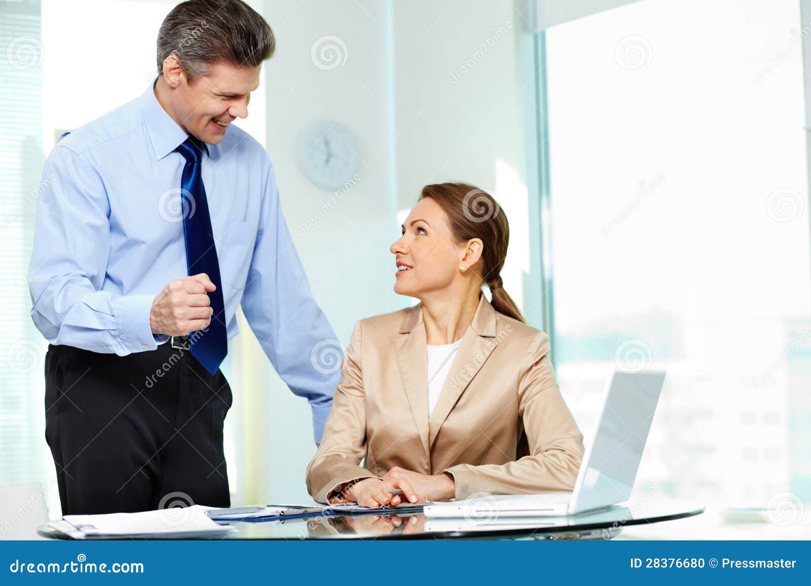 Sharing experience stock photo. Image of female, male - 28376680