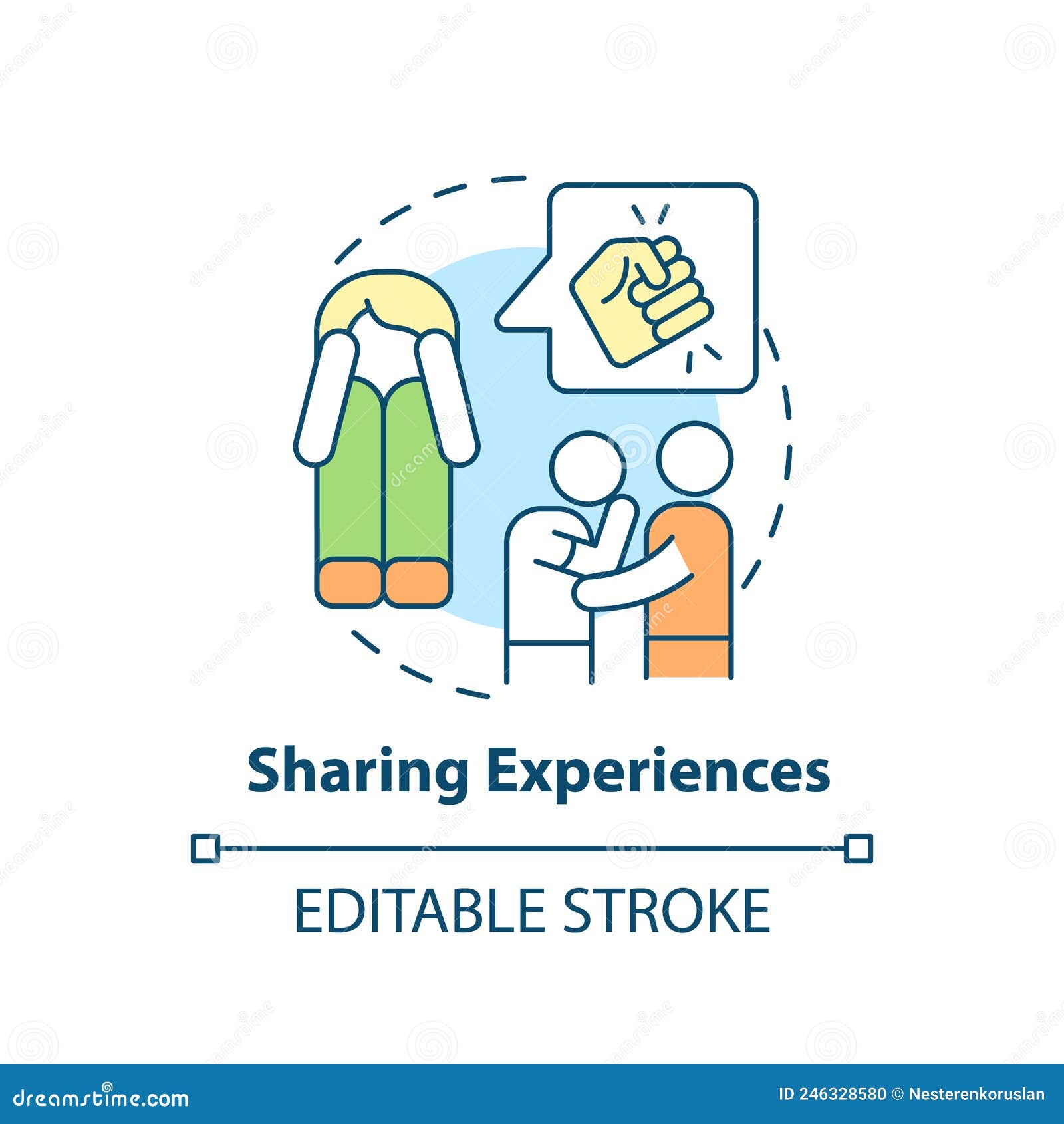 Sharing Experiences Concept Icon Stock Vector - Illustration of vector ...