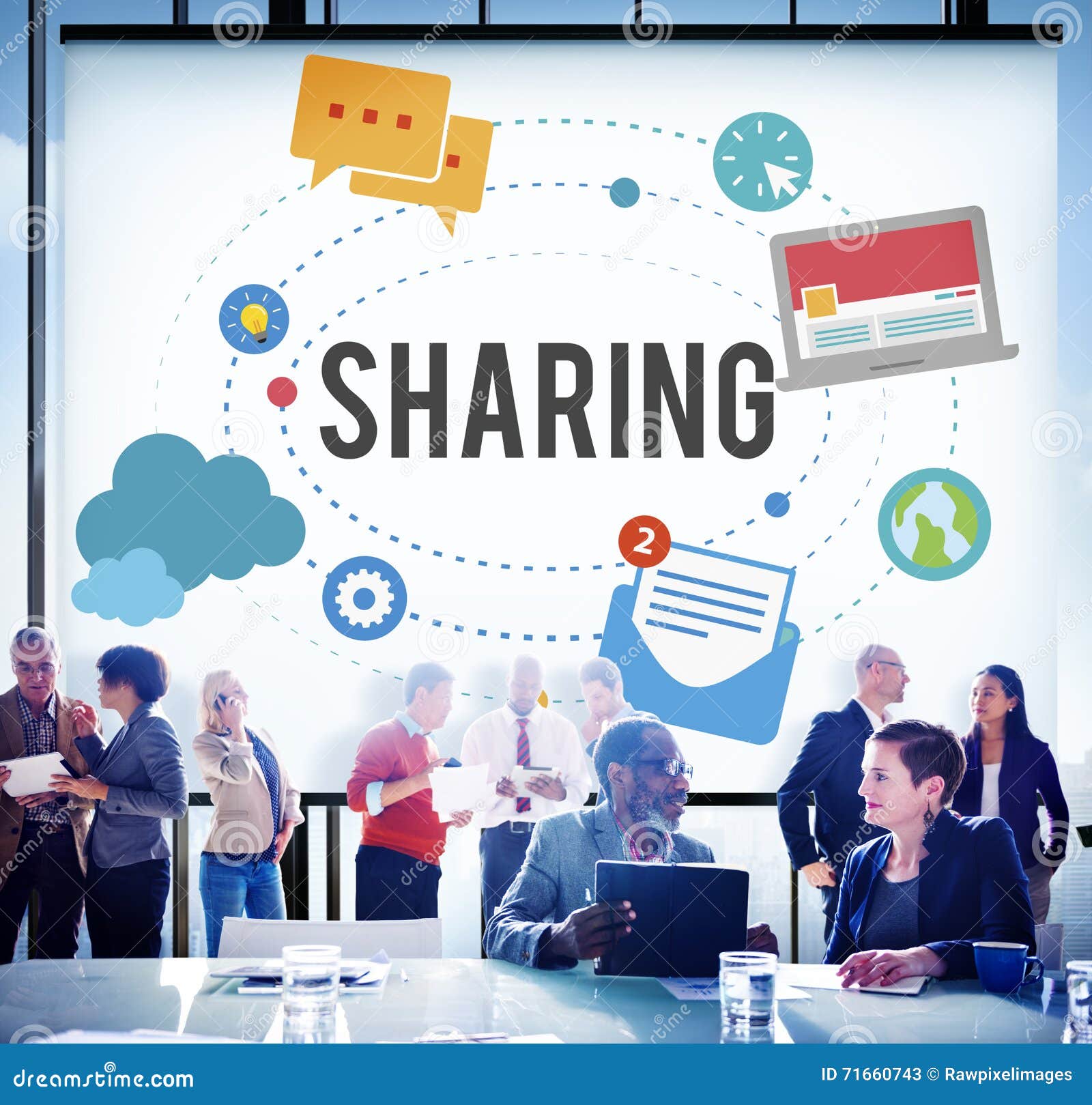 Sharing Global Communication Technology Feedback Concept Stock Image ...