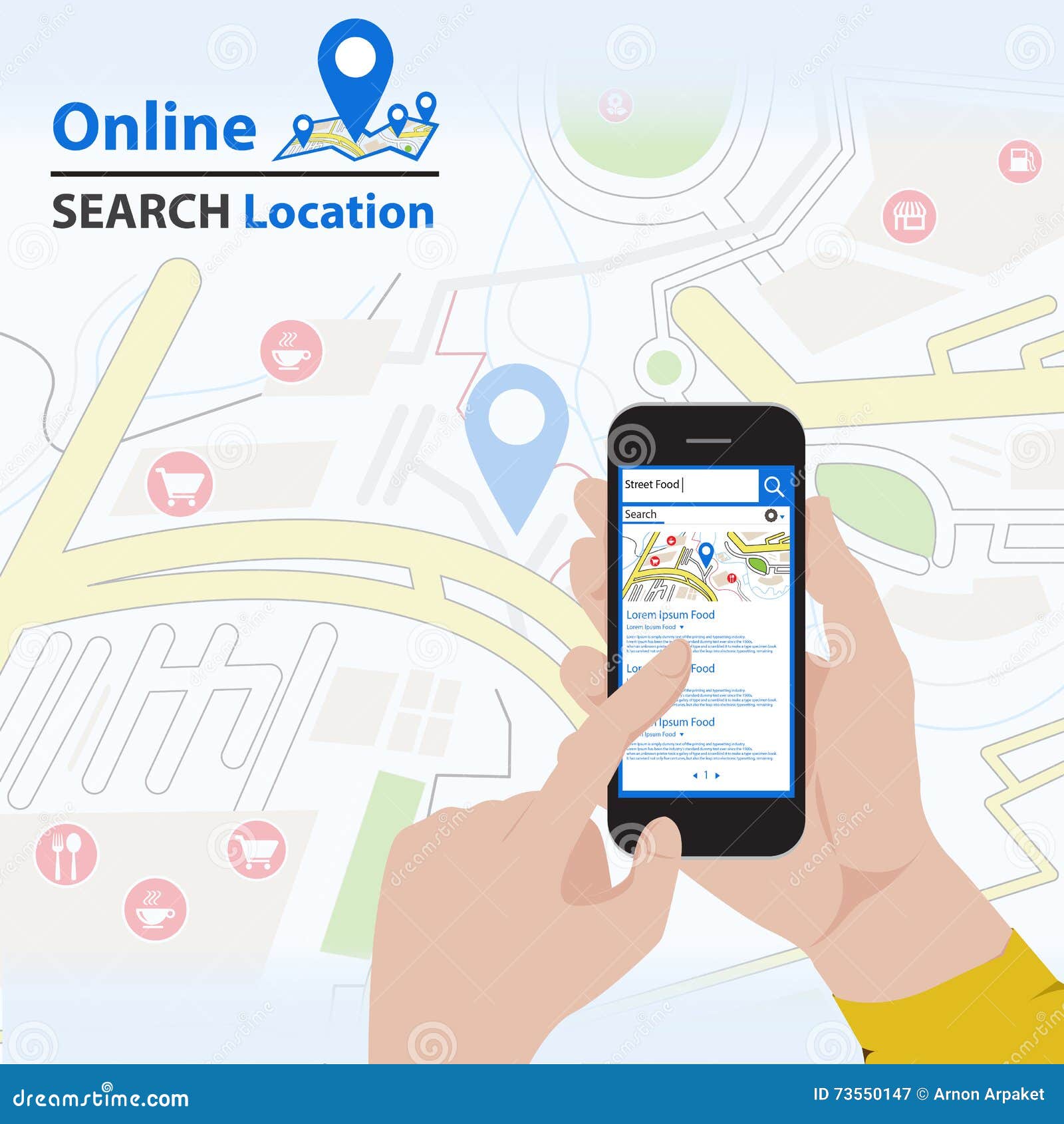 Sharing GPS Location on Mobile Phone Infographic Stock Vector ...