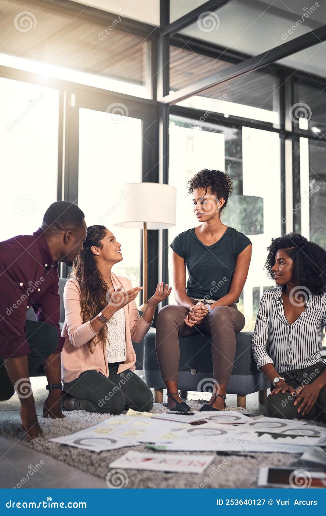 Sharing Her Ideas. a Group of Young Entrepreneurs Going through ...