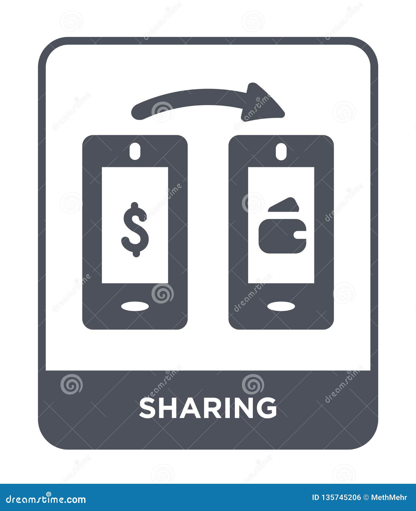 Sharing Icon in Trendy Design Style. Sharing Icon Isolated on White ...