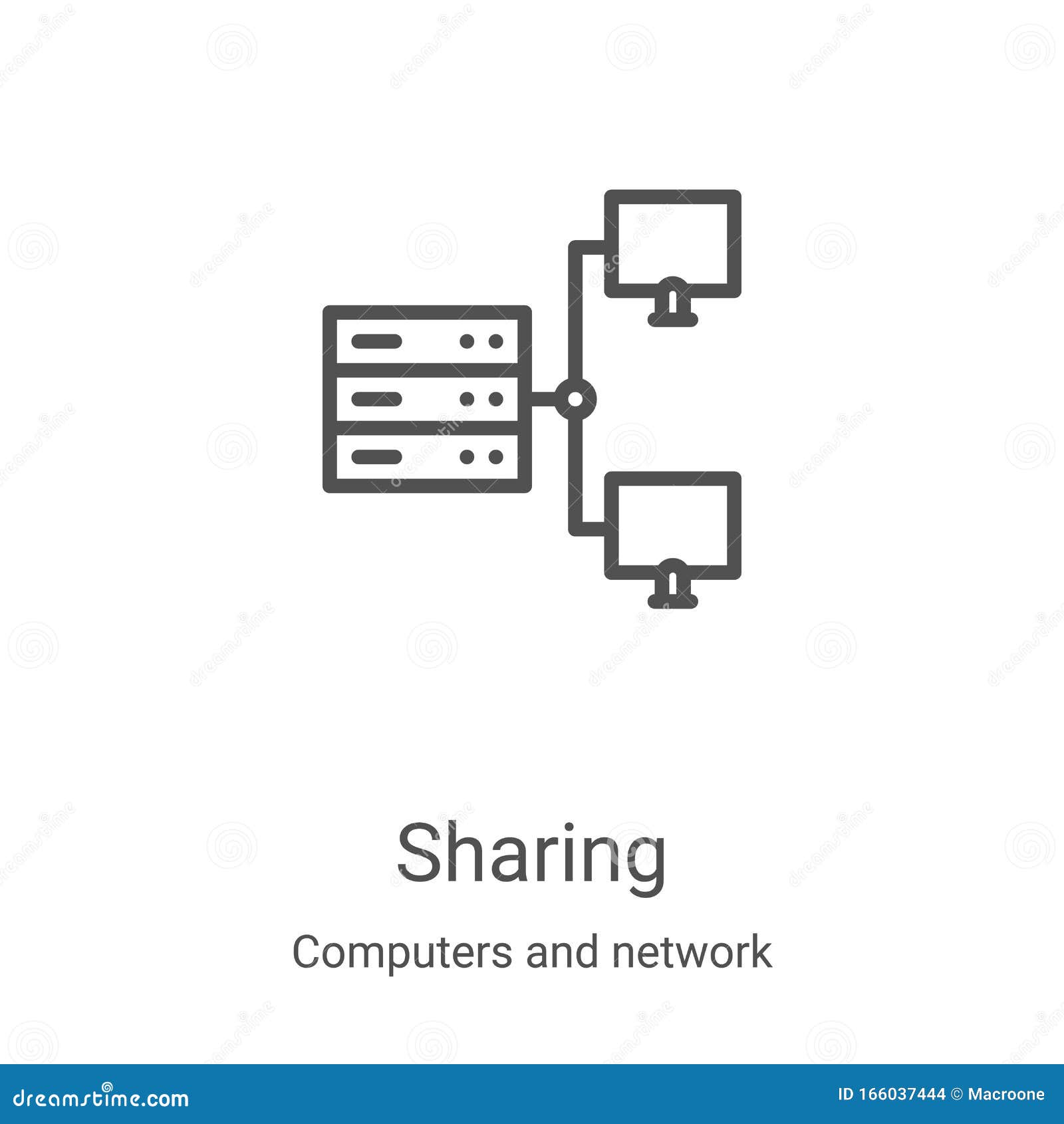 Sharing Icon Vector from Computers and Network Collection. Thin Line ...