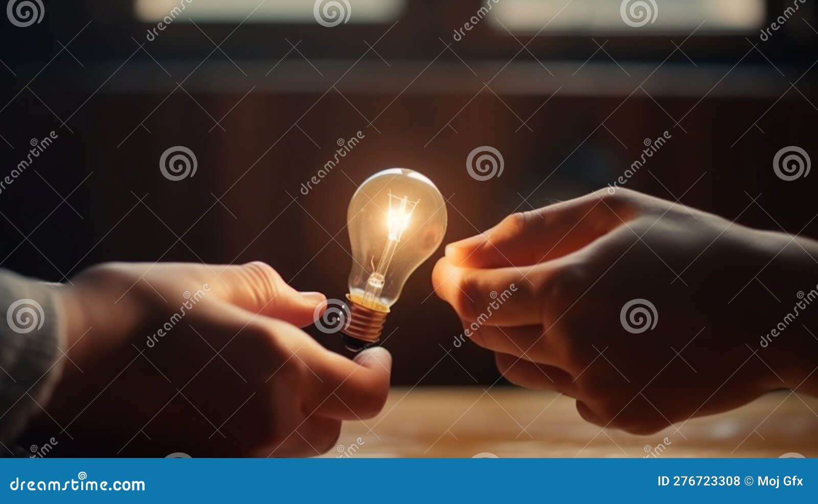 Sharing an Idea Concept, Hand Sharing a Light Bulb of Idea To Business ...