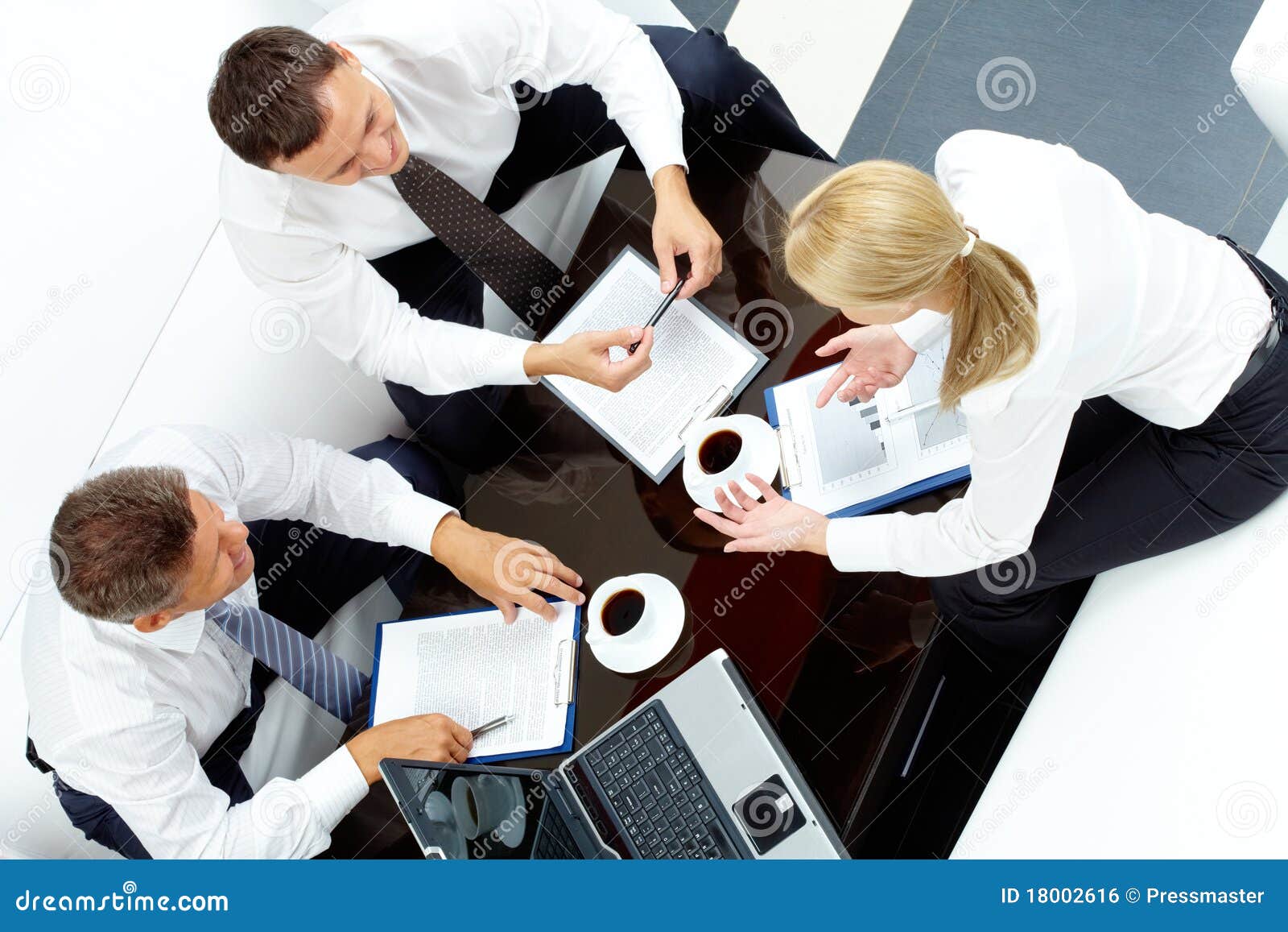 Sharing ideas stock photo. Image of discussing, employment - 18002616