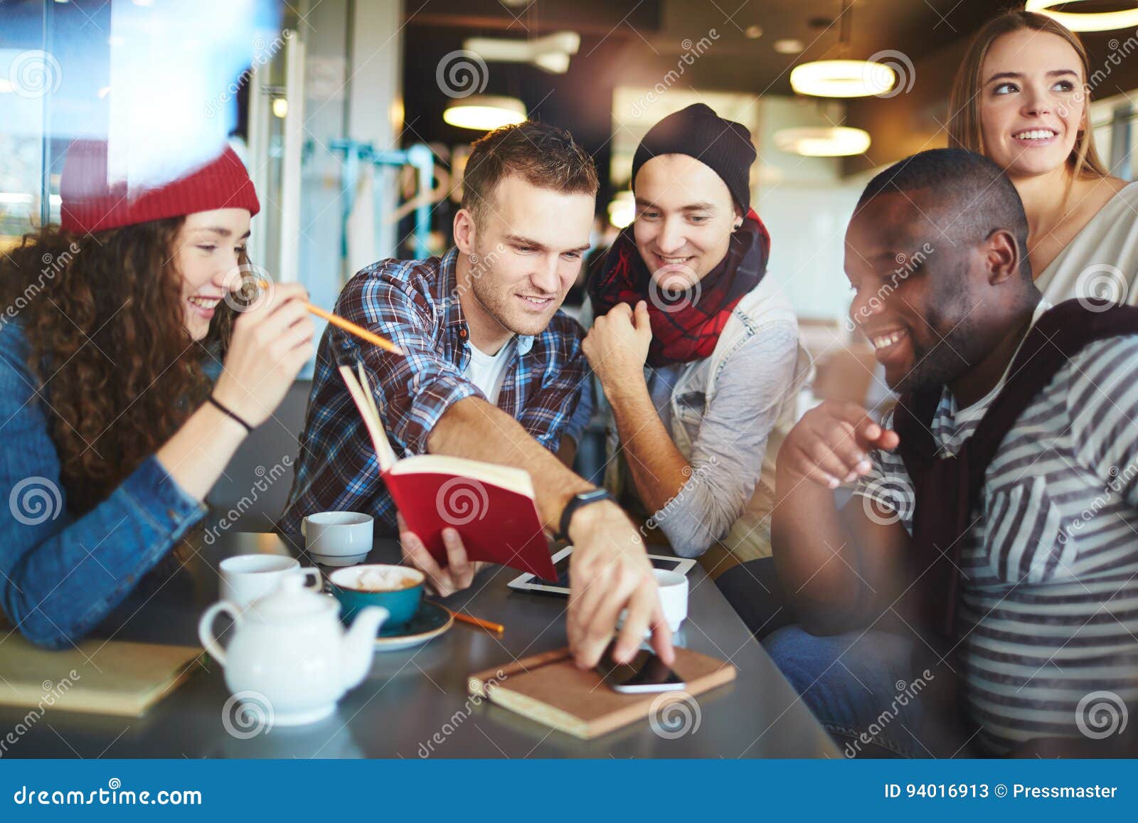 Sharing Ideas with Colleagues Stock Image - Image of sharing, together ...