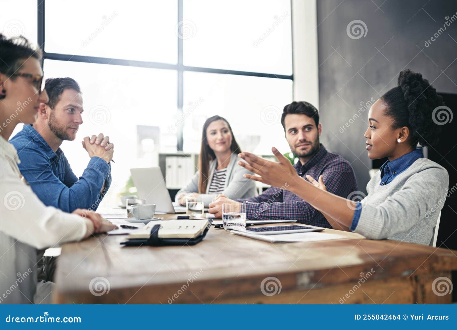 Sharing Ideas. a Group of Businesspeople Meeting in the Boardroom ...