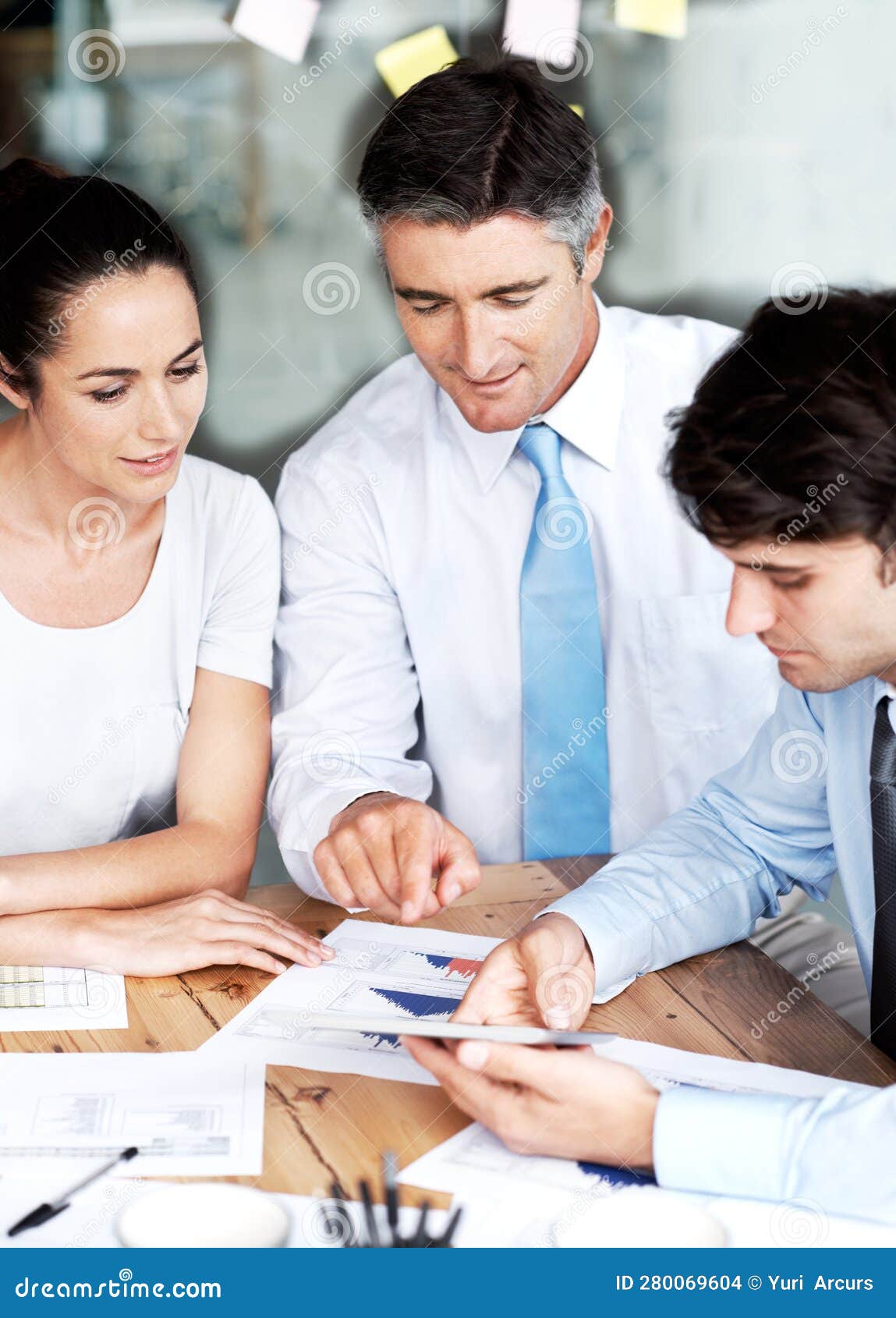 Sharing Ideas for Their Project. Group of Businesspeople Working ...