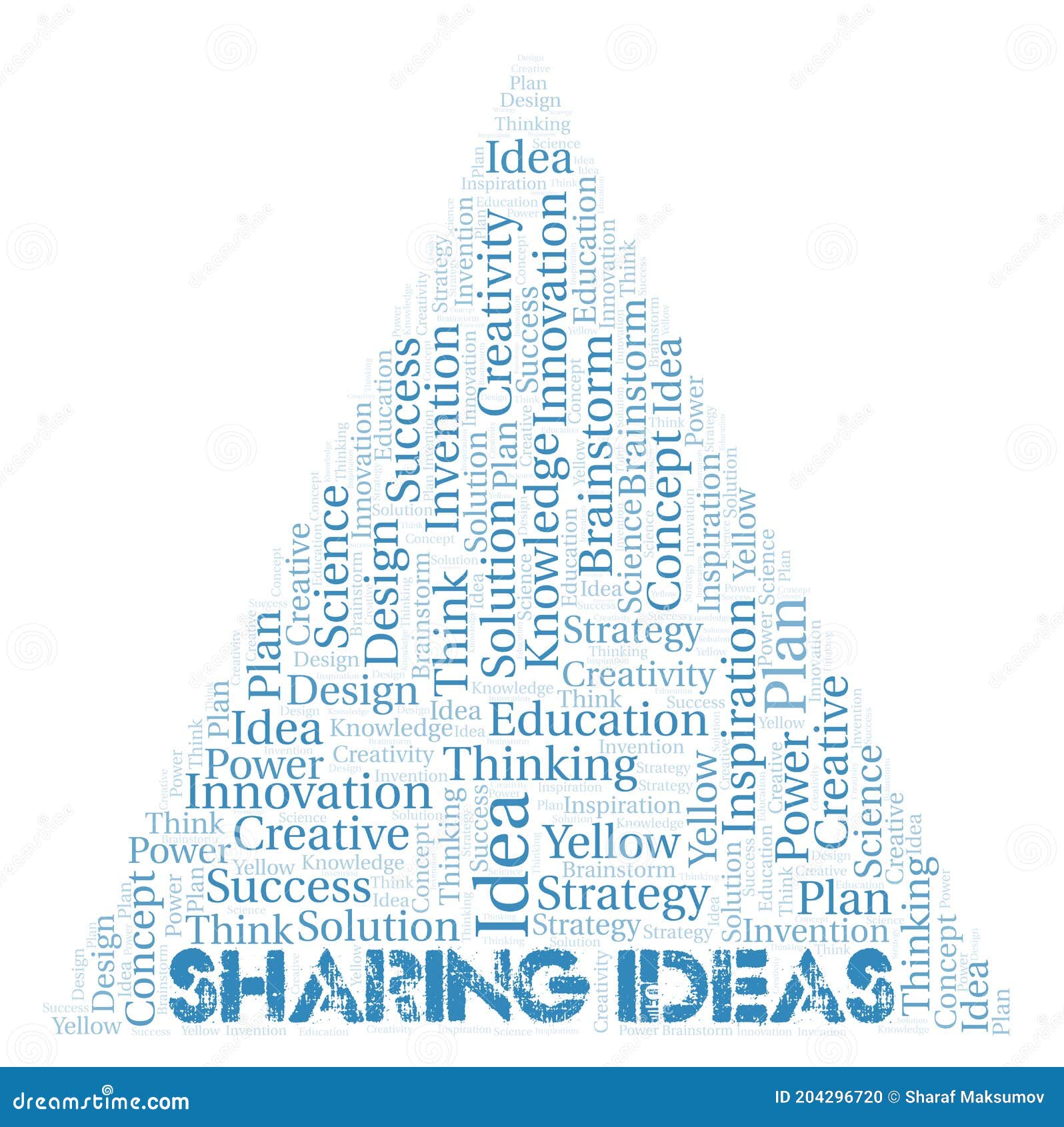 Sharing Ideas Typography Word Cloud Create with the Text only. Stock ...