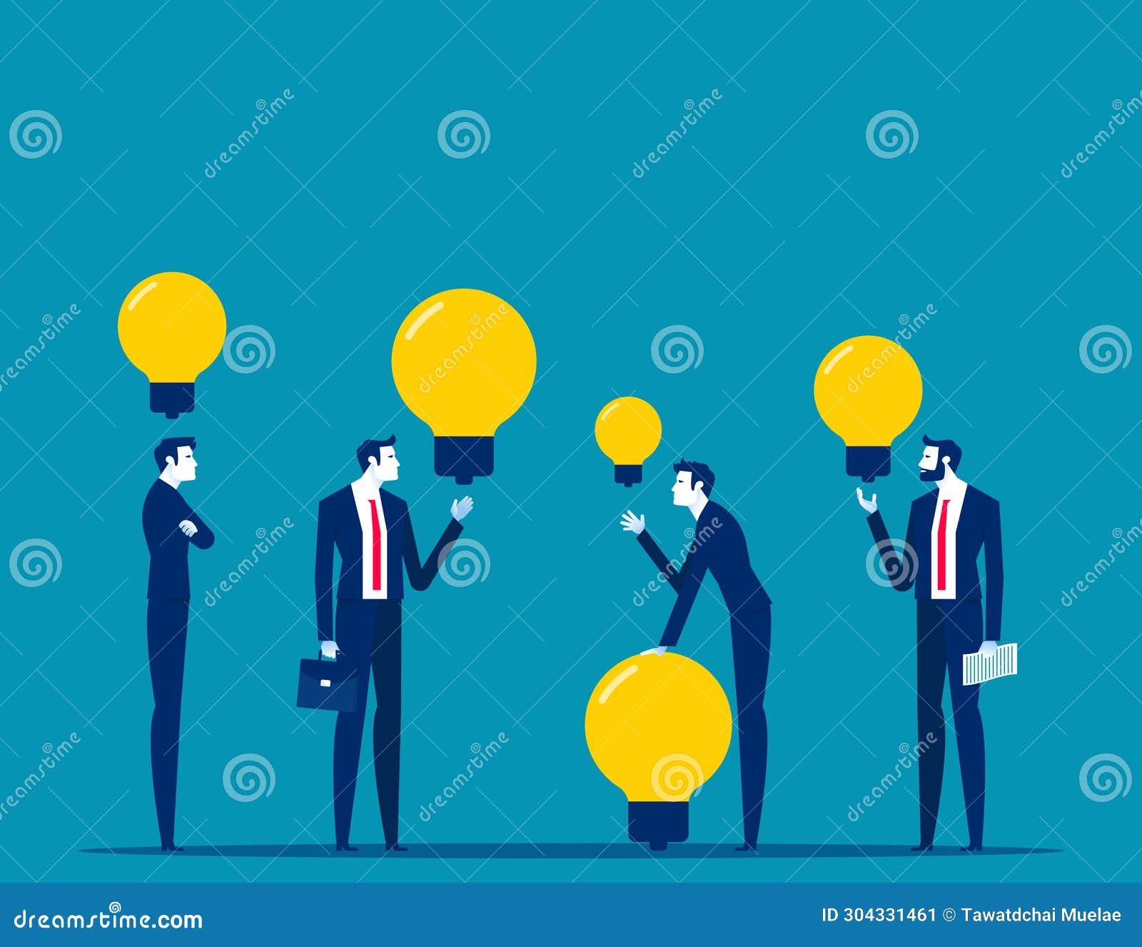 Sharing Knowledge Collaboration. Business Generating Vector ...