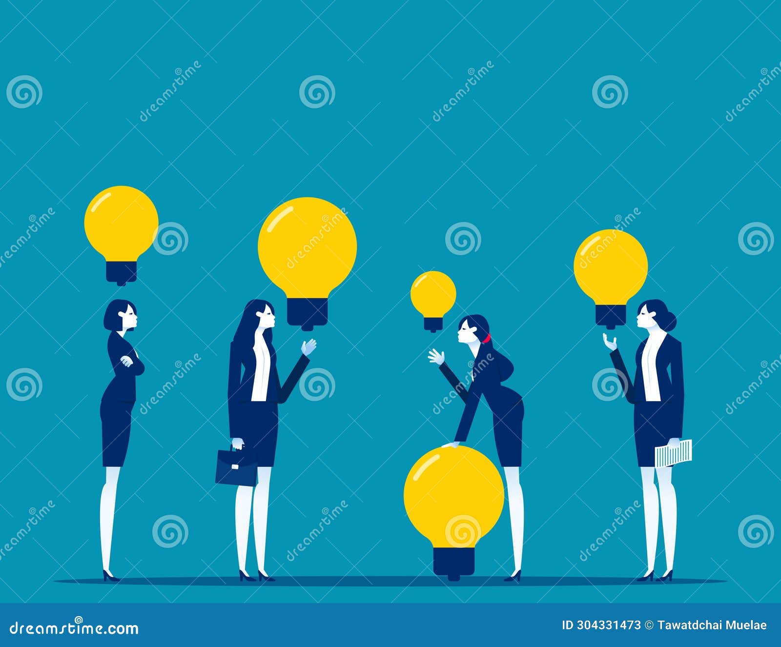 Sharing Knowledge Collaboration. Business Generating Vector ...