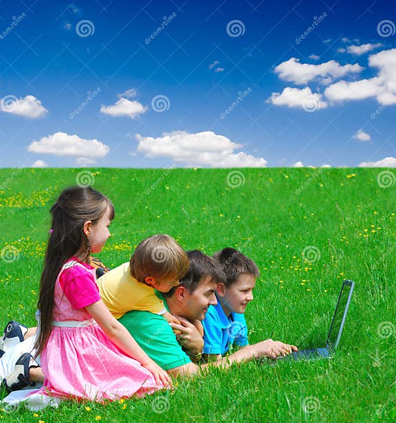 Sharing a laptop stock photo. Image of information, boys - 2651724