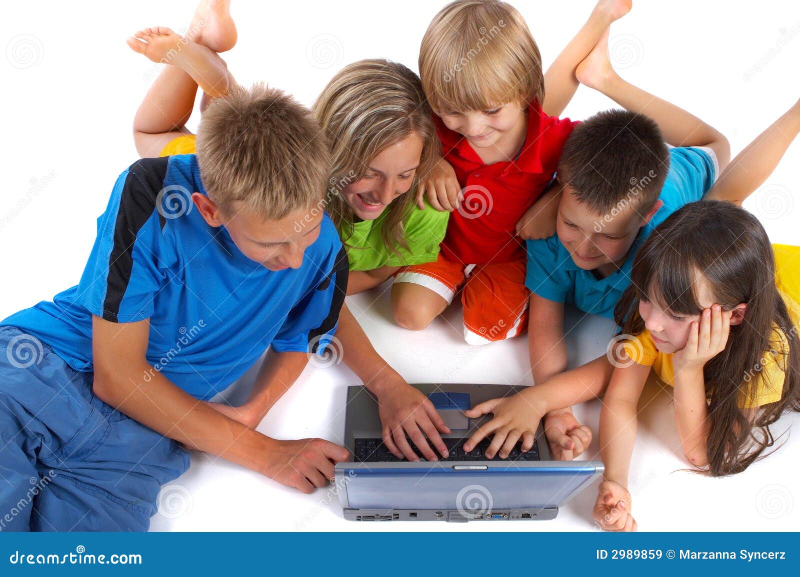 Sharing a laptop stock image. Image of colourful, colorful - 2989859