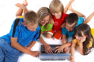 Sharing a laptop stock image. Image of colourful, colorful - 2989859