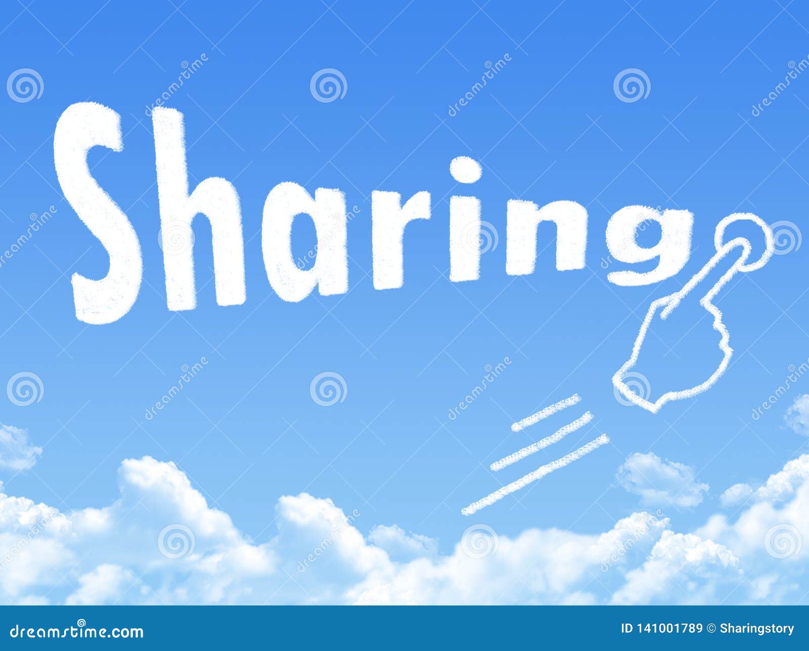 Sharing Message Cloud Shape Stock Illustration - Illustration of follow ...