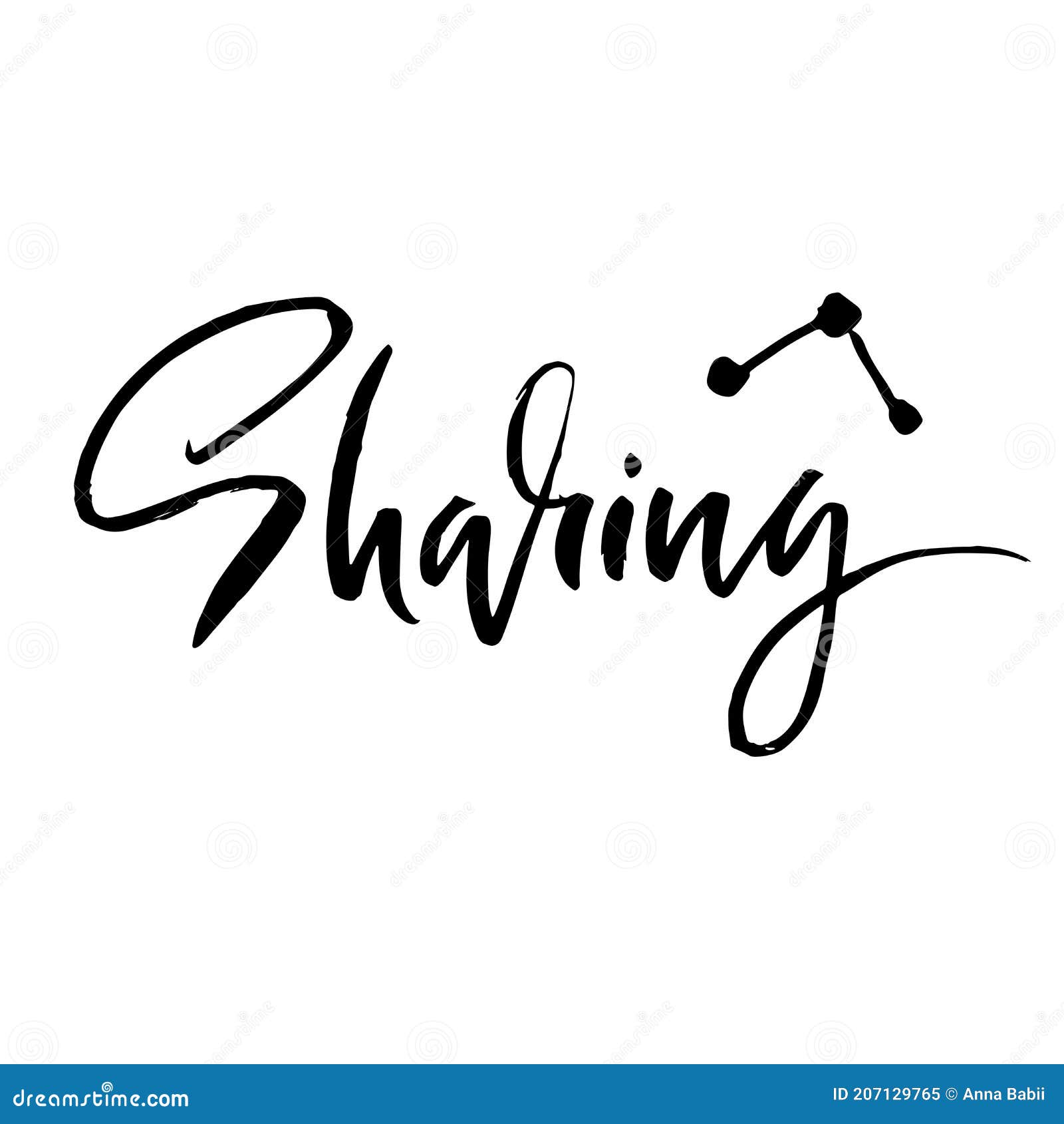 Sharing. Modern Brush Lettering. Vector Illustration. Stock ...
