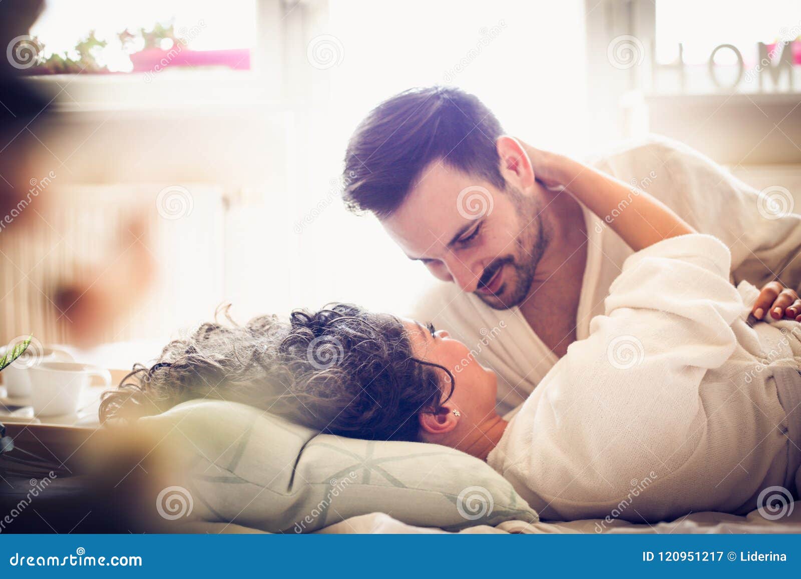 Sharing morning love. stock image. Image of adult, girlfriend - 120951217