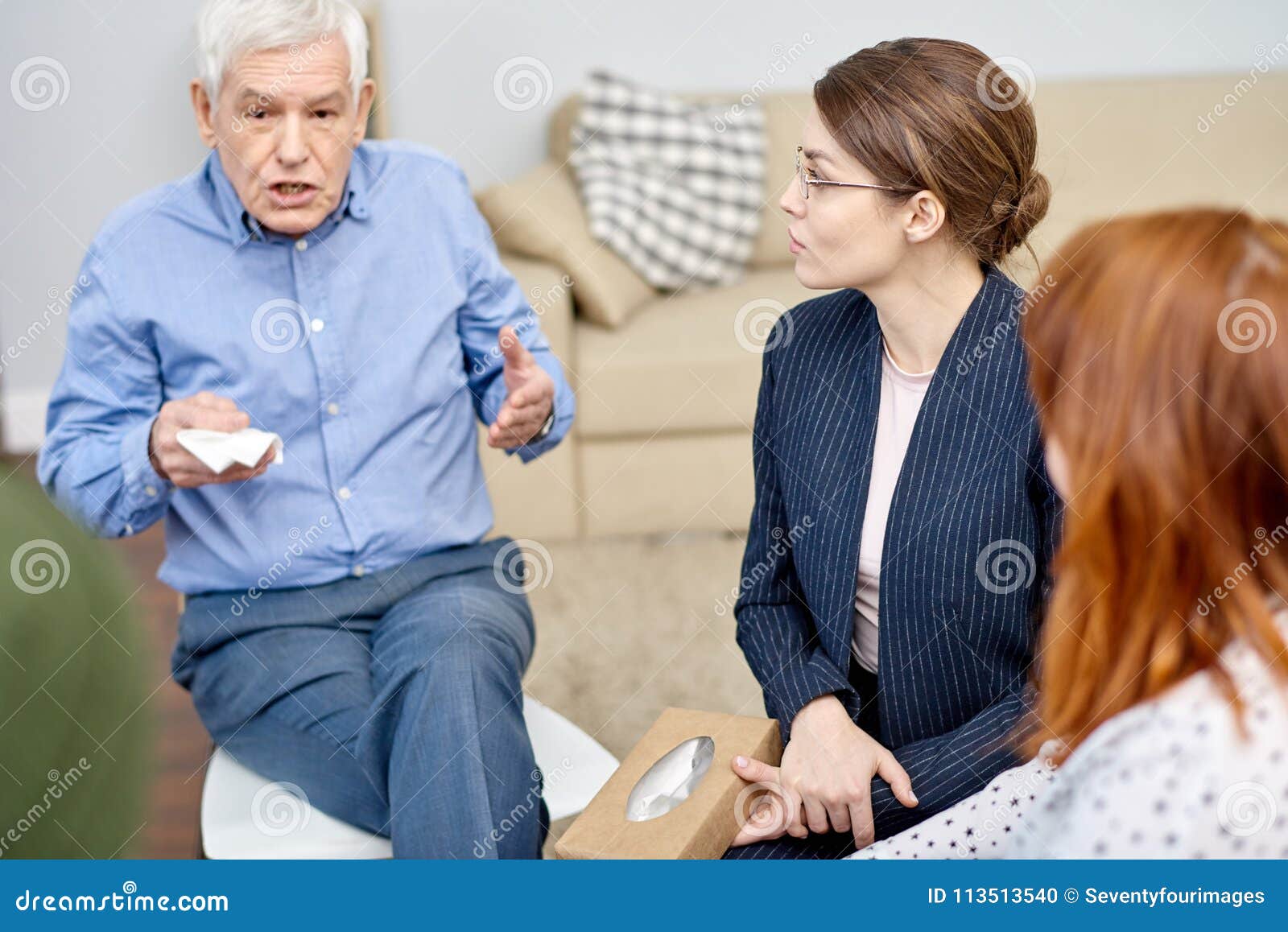 Sharing Problems with Psychologist Stock Photo - Image of elderly ...